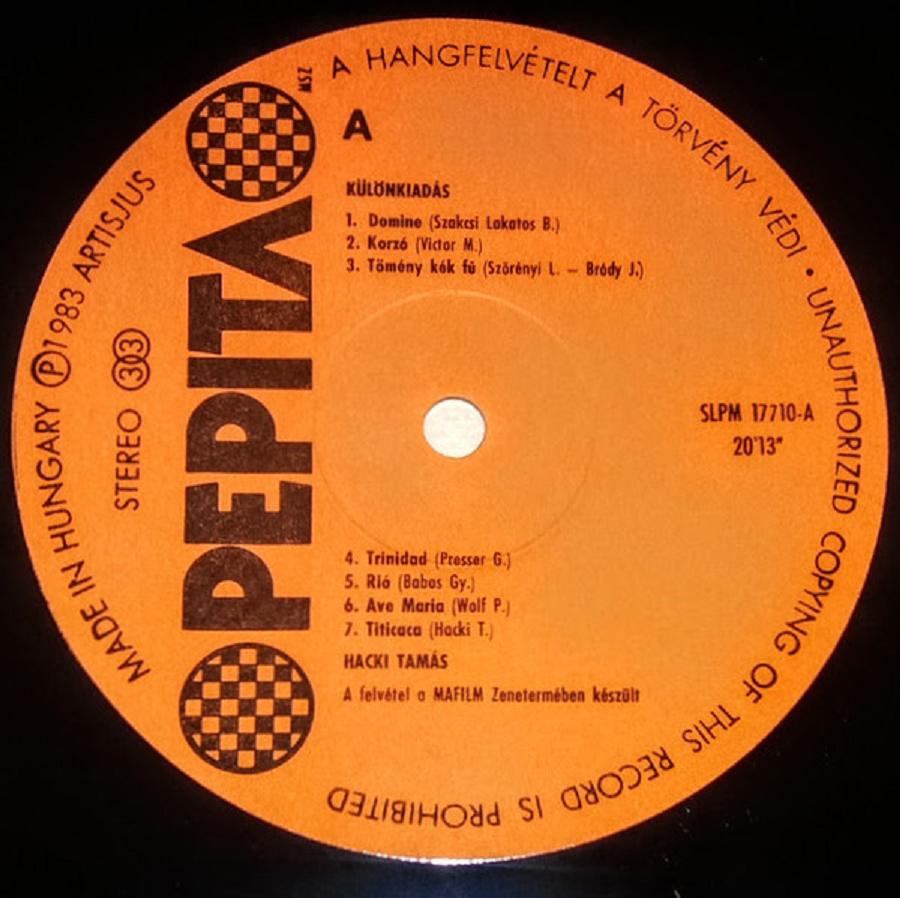 Hacki Tamás - Különkiadás, 1983, Hungary, МР3 192