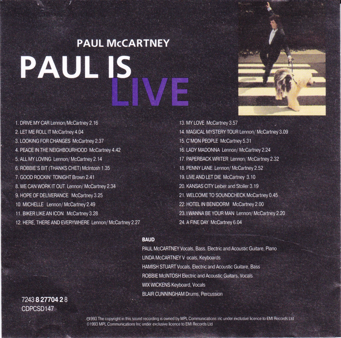 Paul McCartney - "Paul Is Live" (1993) + 3 Soundcheck