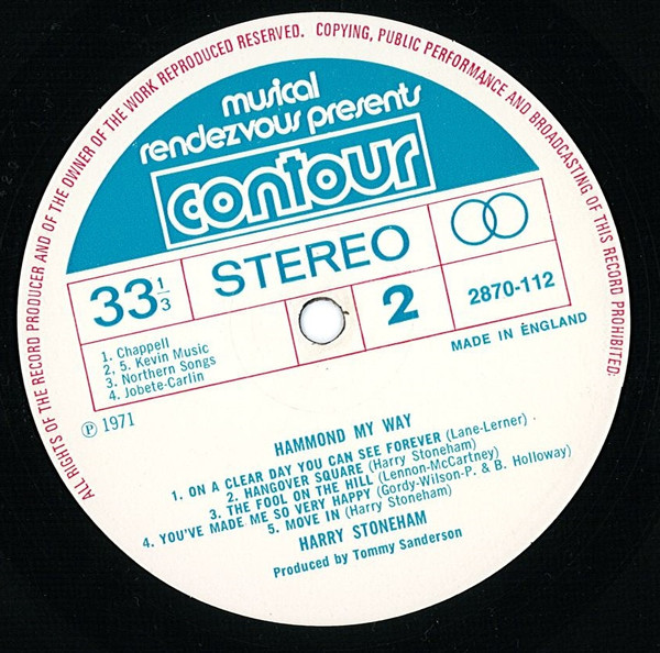 Harry Stoneham ‎– Hammond My Way