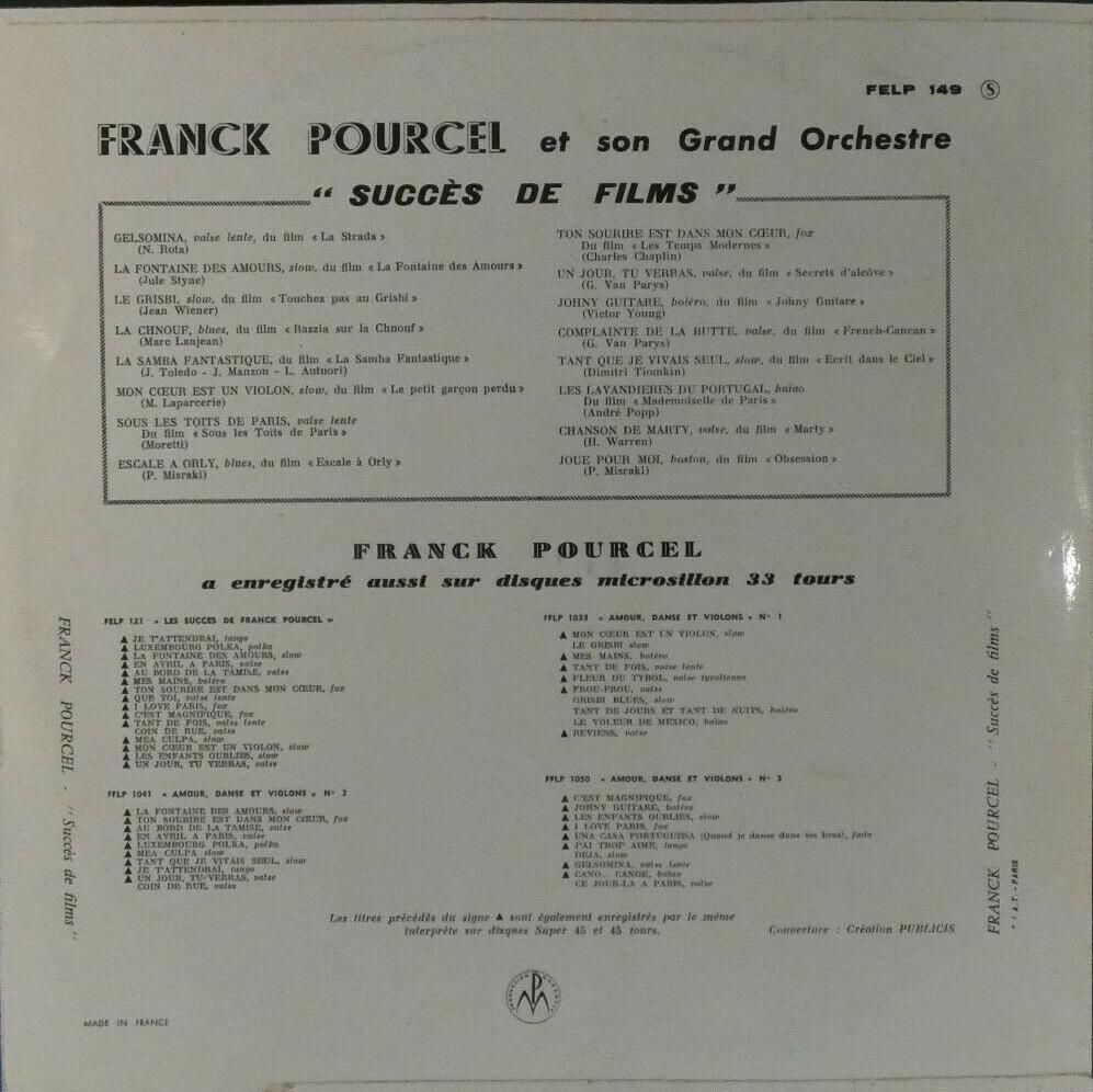 Franck Pourcel Et Son Grand Orchestre – 16 Succès De Films (Mono Version)